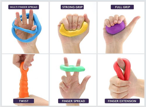 Þjálfunarleir fyrir grip og fingraþjálfun, ólíkir styrkleikar ...