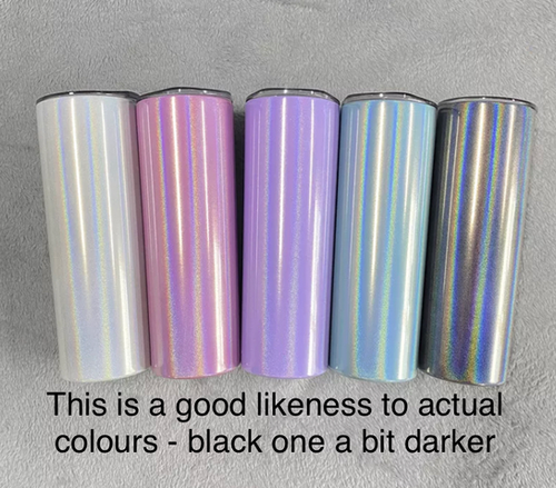 Sublimation shimmer 20oz tumbler with plastic and stainless steel straw ...