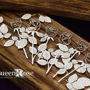 SnipArt Queen Rose - Open Work Roses With Stems | Mad Arches