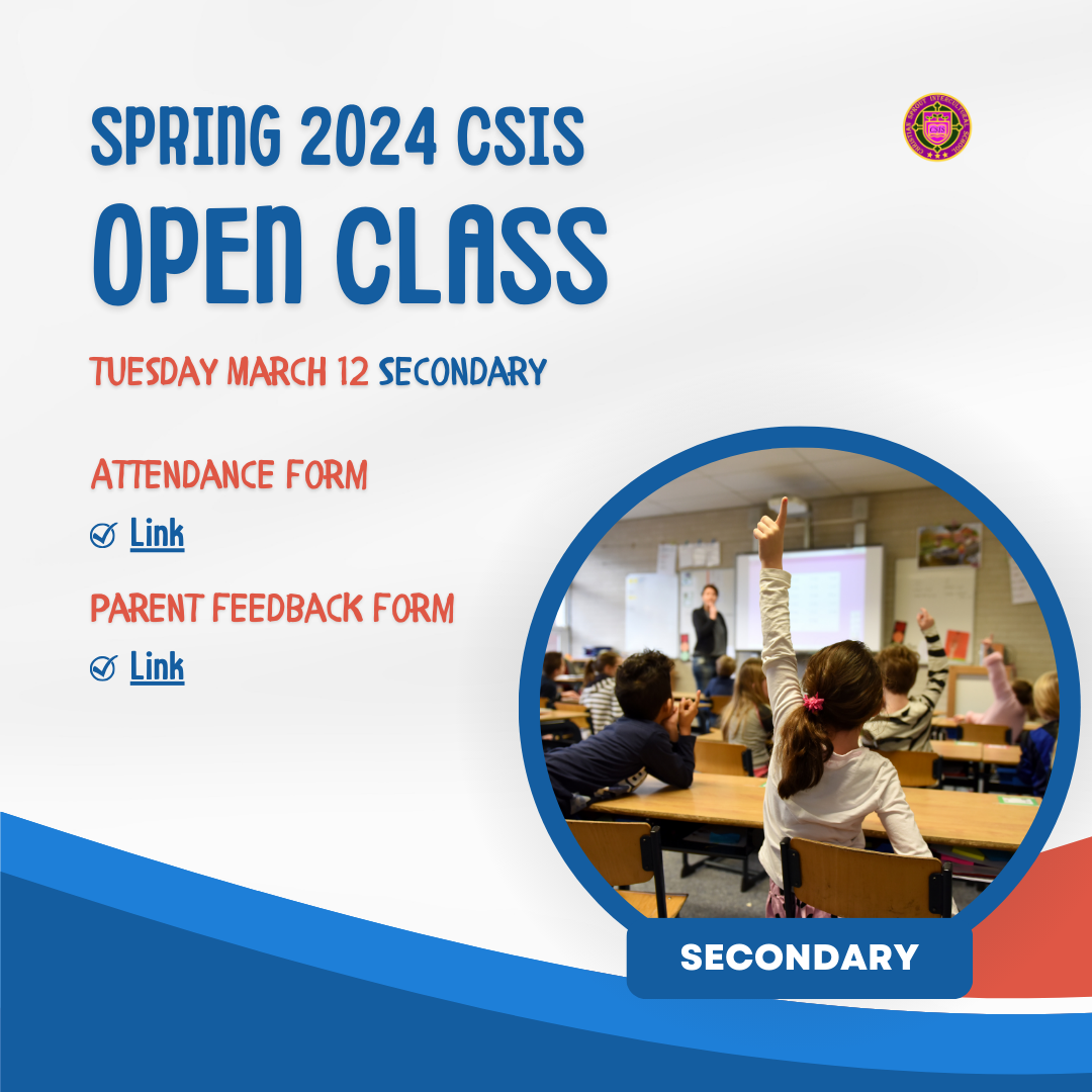 Spring 2024 Secondary Open Class 2024년 봄학기 중고등 참관수업