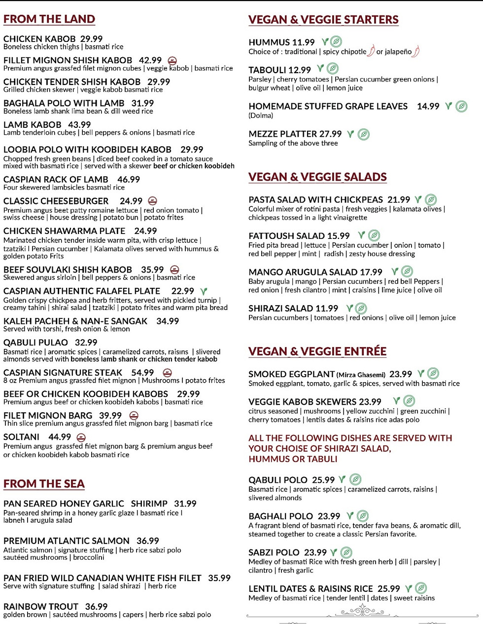 CASPIAN BOTTLE SERVICE | Caspian Mediterranean Kitchen