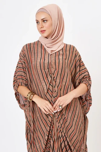 Marron Rayado Kaftan RZ12 | Zarii