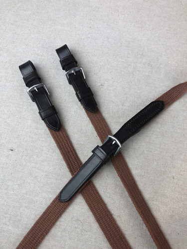 3/4" Cotton Web & Leather Reins 46" | The Irish Saddler