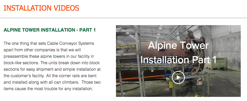 CCS Videos | United States | Cable Conveyor Systems, Inc.