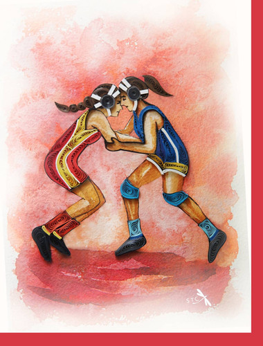Wrestling Girl | DragonfliesandCards