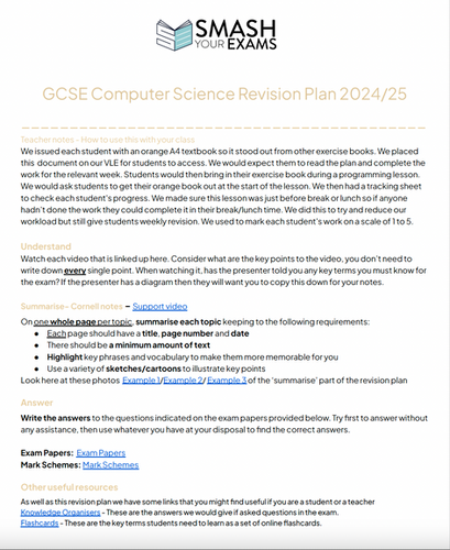 GCSE Computing Revision List 2024 | Smash Your Exams