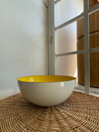 1960's Finel Yellow and White Enamel Bowl | Merchant