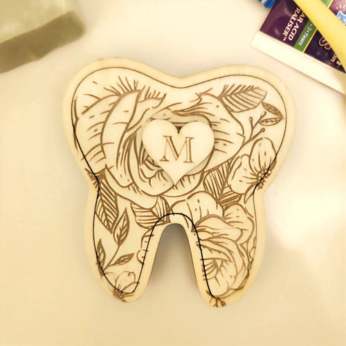 Tooth Fairy Box "Rose", Personalised | Laser by D.A.M.