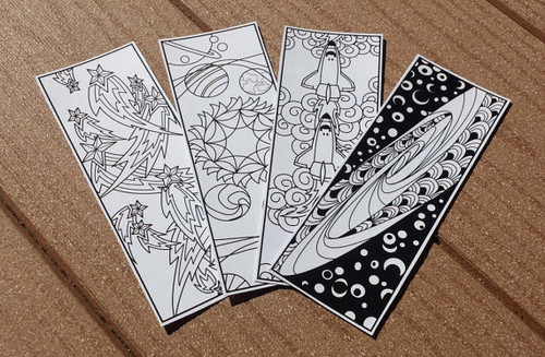 Space Coloring Bookmark Set | scribblerexperiment