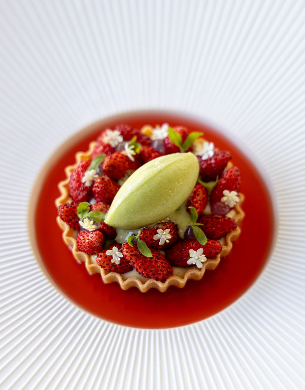 Wild strawberry & elderflower dessert