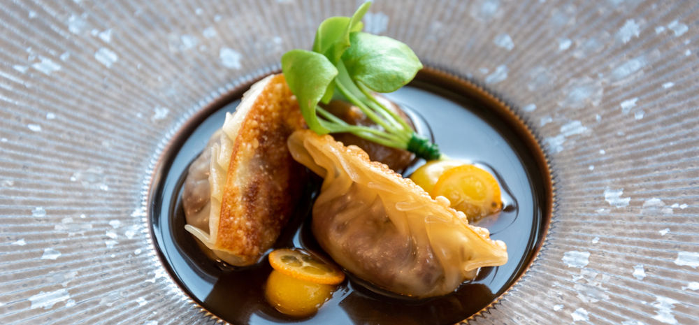 Oxtail gyoza dish