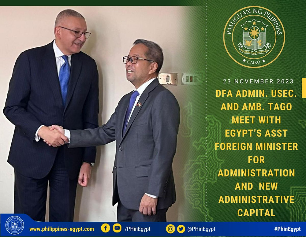 DFA USEC for Admin and Amb Tago Met with Egypt's Asst Foreign Minister ...