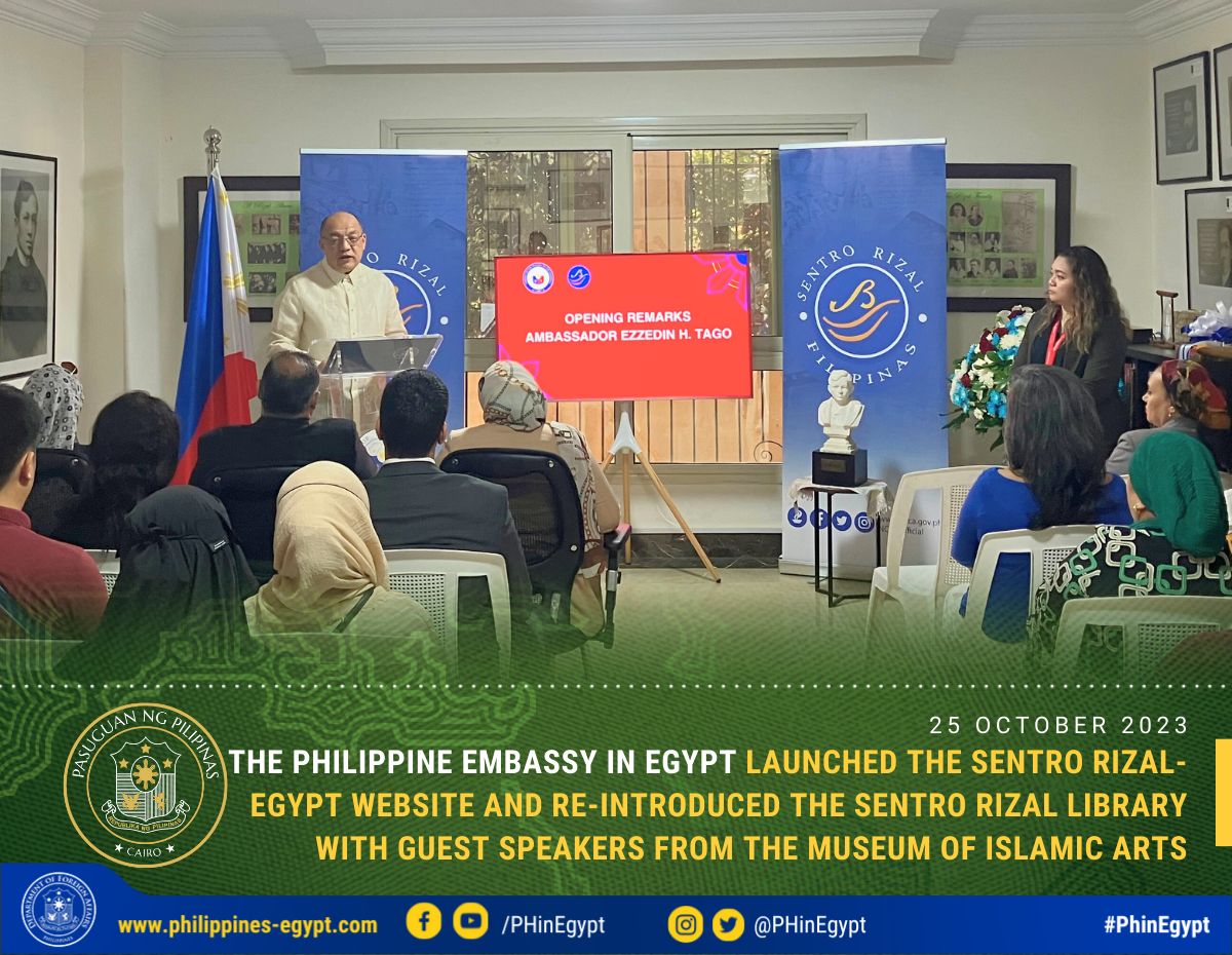 Launch of Sentro Rizal-Egypt website and Reintroduced the Sentro Rizal ...