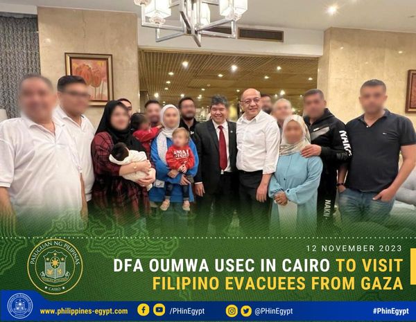 DFA Undersecretary Eduardo De Vega arrived in Cairo to check on ...