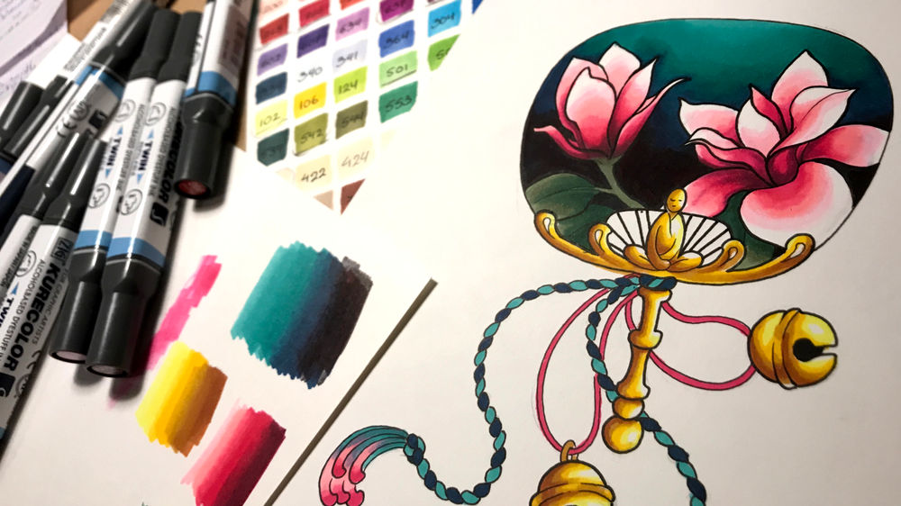 Colouring with alcohol markers in Practice!