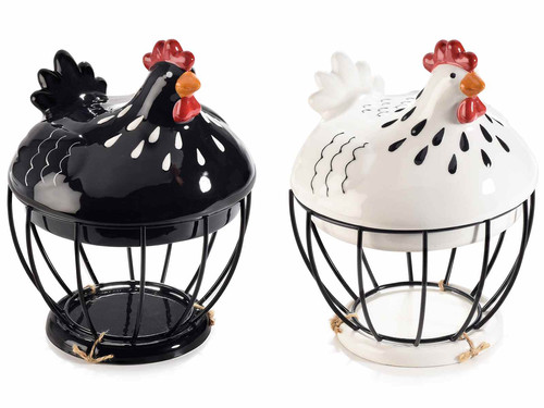 Ceramic chicken jar with metal base | TheGiftParlourMalta