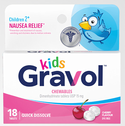 GRAVOL TABS KIDS 15MG 18'S | Life Pharmacy