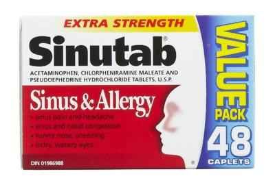 SINUTAB SINUS & ALLERGY X-STR 48'S | Life Pharmacy