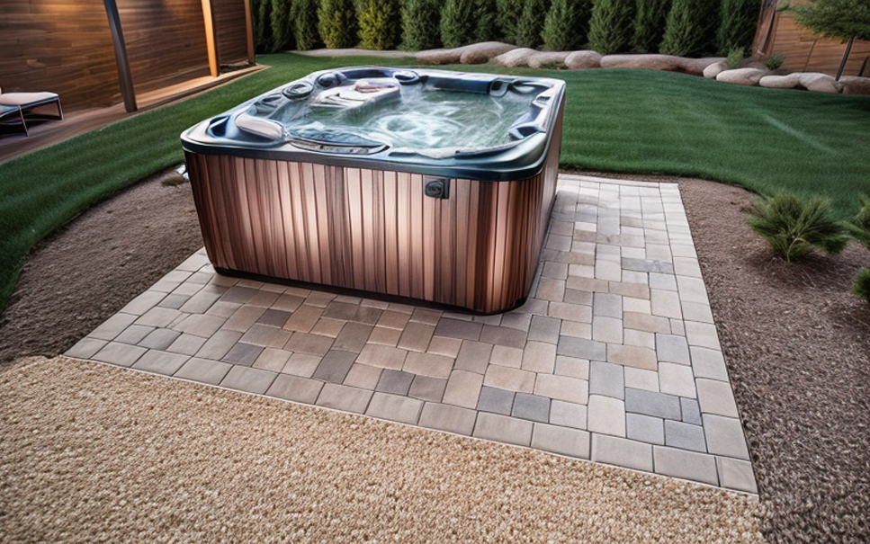 10x10 Paver Patio Hot Tub Pad