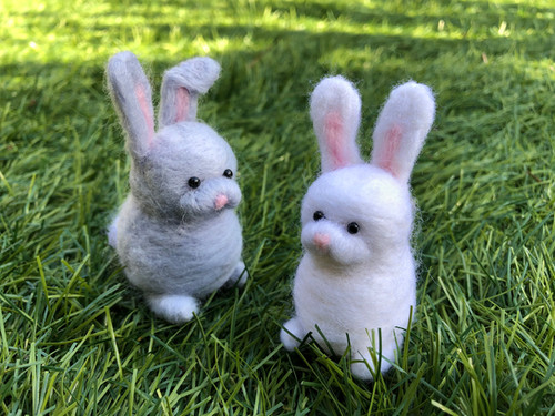 Needle Felting Kit - Rabbits - Make TWO needle felted Easter bunnies ...