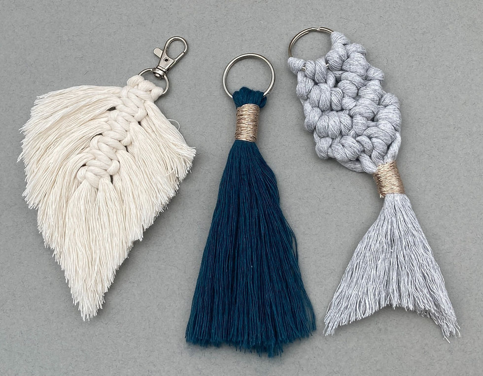 THREE gorgeous DIY macrame key rings