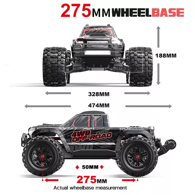MJX Hyper Go 10208 V2 Monster 4WD RC Car 1/10 80km/h- RC India | Bharat Hobby
