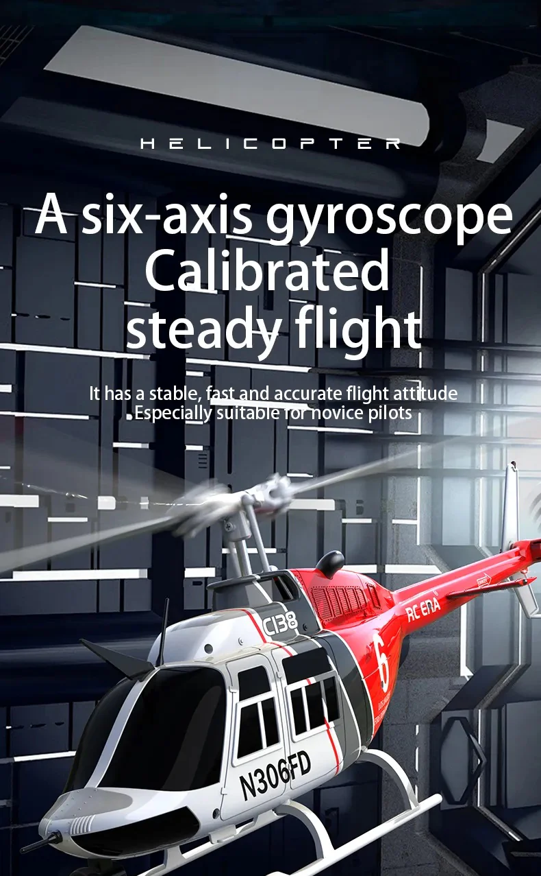 RC ERA 4CH C138 Pro Bell206 Gyro Stabilized Helicopter w/ Optical Flow ...