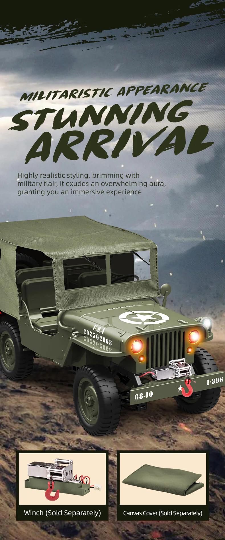 JJRC C8815 RTR Willys Military Jeep RC Truck 4WD Off-Road Climbing Vehicle India | Bharat Hobby