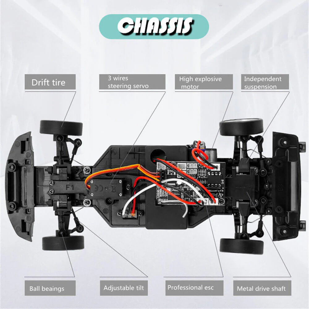 LDRC 1801 RC Drift Car RTR 1/18 Toyota AE86 RWD with Gyro & LED Lights India | Bharat Hobby