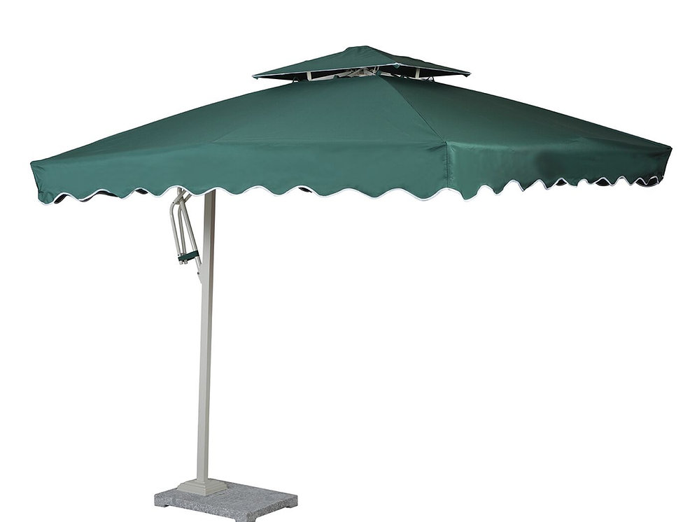 Aluminium Side Pole Green Umbrella | Invezo