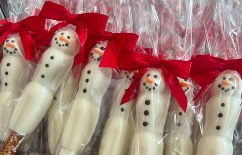 Snowman Pretzel Rod | Jubilee Chocolate