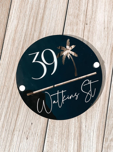 Round Acrylic House Number Plaque | Ivy and Finn Designs