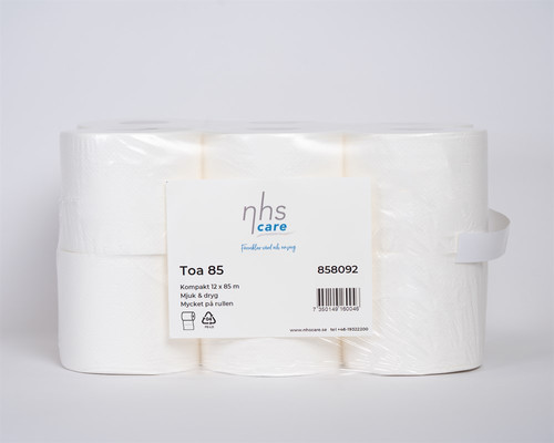 Toalettpapper TOA 85, vit nyfiber 85m/rl 12rl/bal | ENKVshop