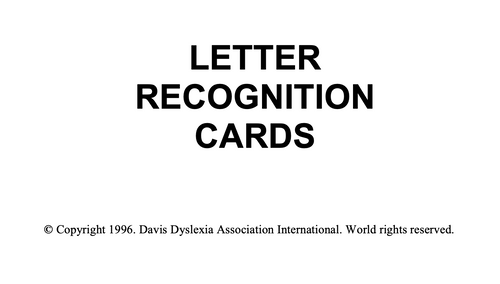 Letter recognition cards | Davis UK & Ireland