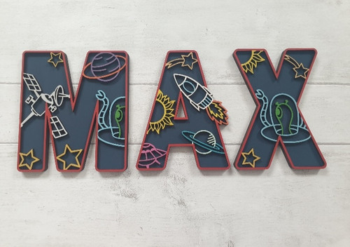 Layered Space Themed Letters | Bear & Me