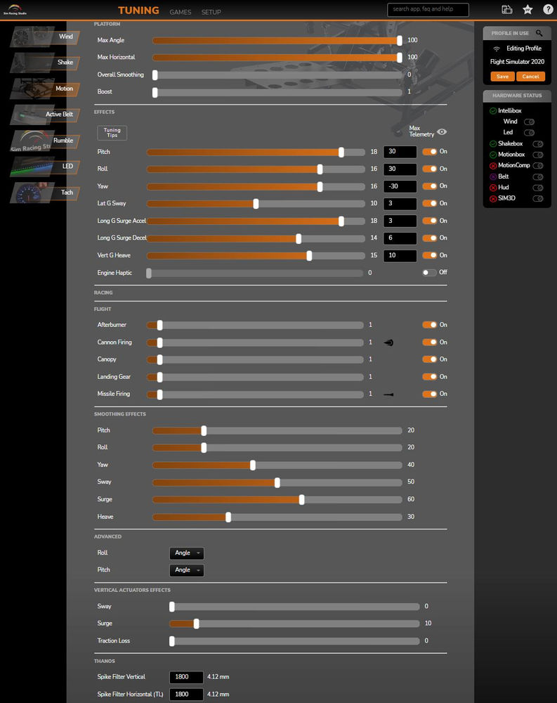 Microsoft Flight Simulator / PT Actuator - Thanos | Sim Racing Studio