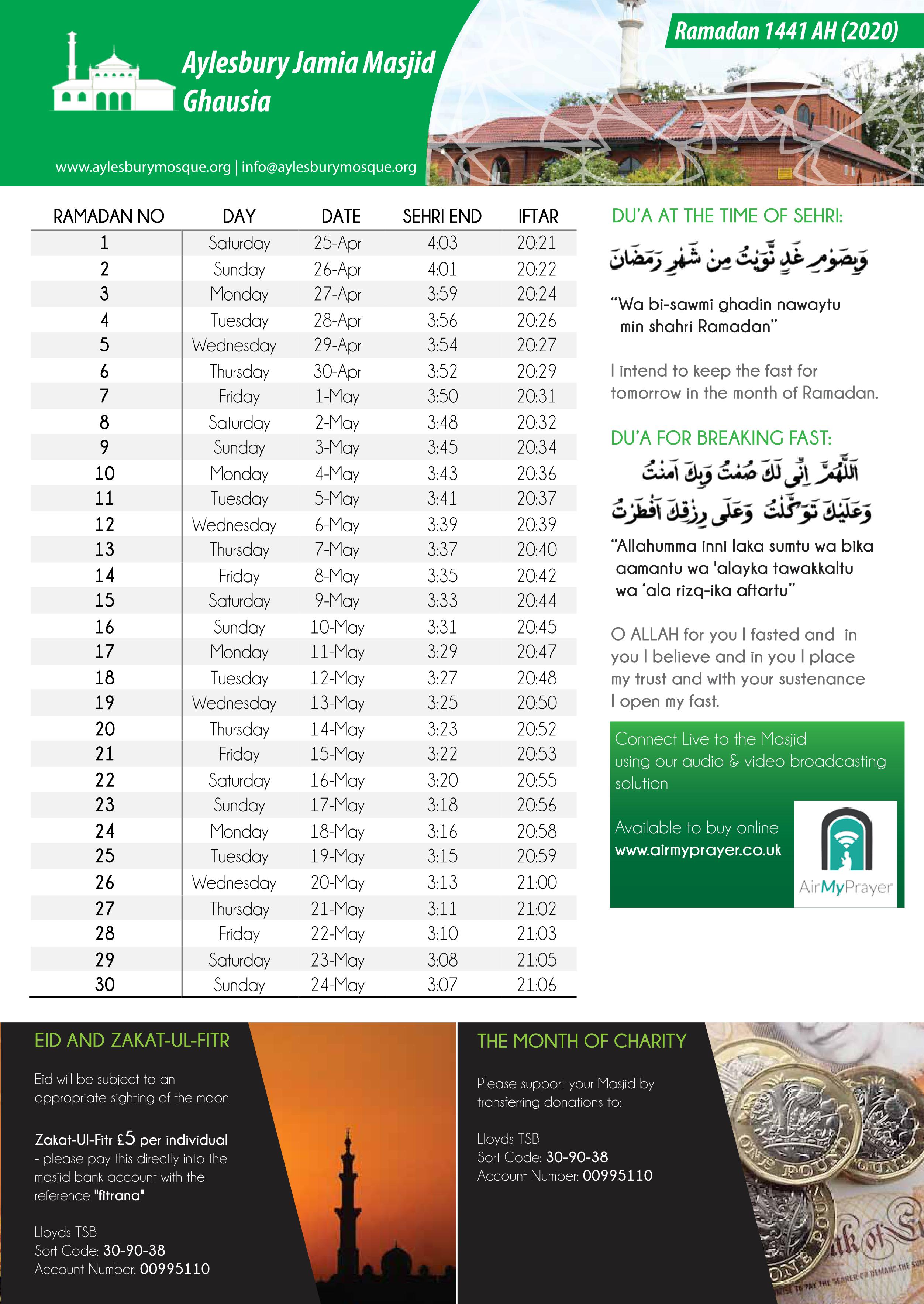 Aylesbury Jamia Masjid Ghausia | AirMyPrayer