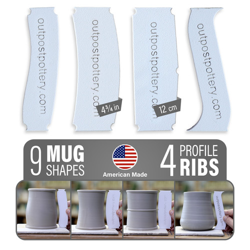 OUTPOST POTTERY Profile Ribs: Mug Bundle - 4 Profile Ribs - 9 Profiles ...