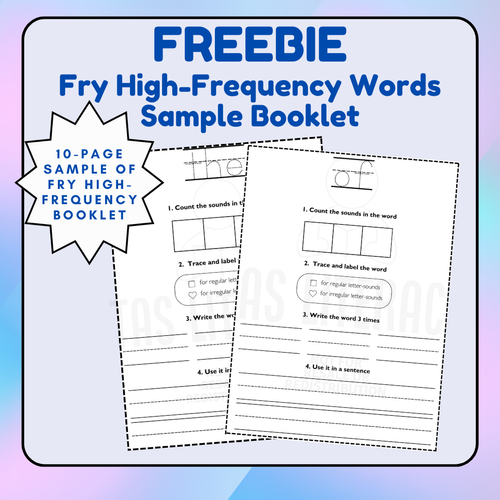 FREE SAMPLE of Fry High-Frequency Words Booklet | TAS Literacy