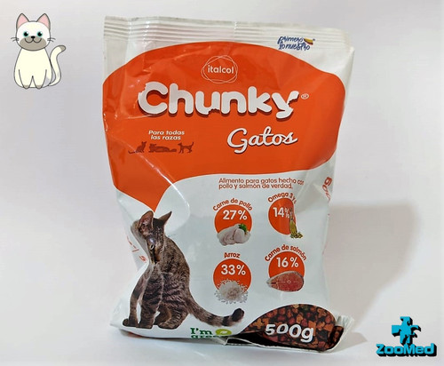 Chunky Gatos Sabor a Pollo x 500 g | ZooMed Veterinaria