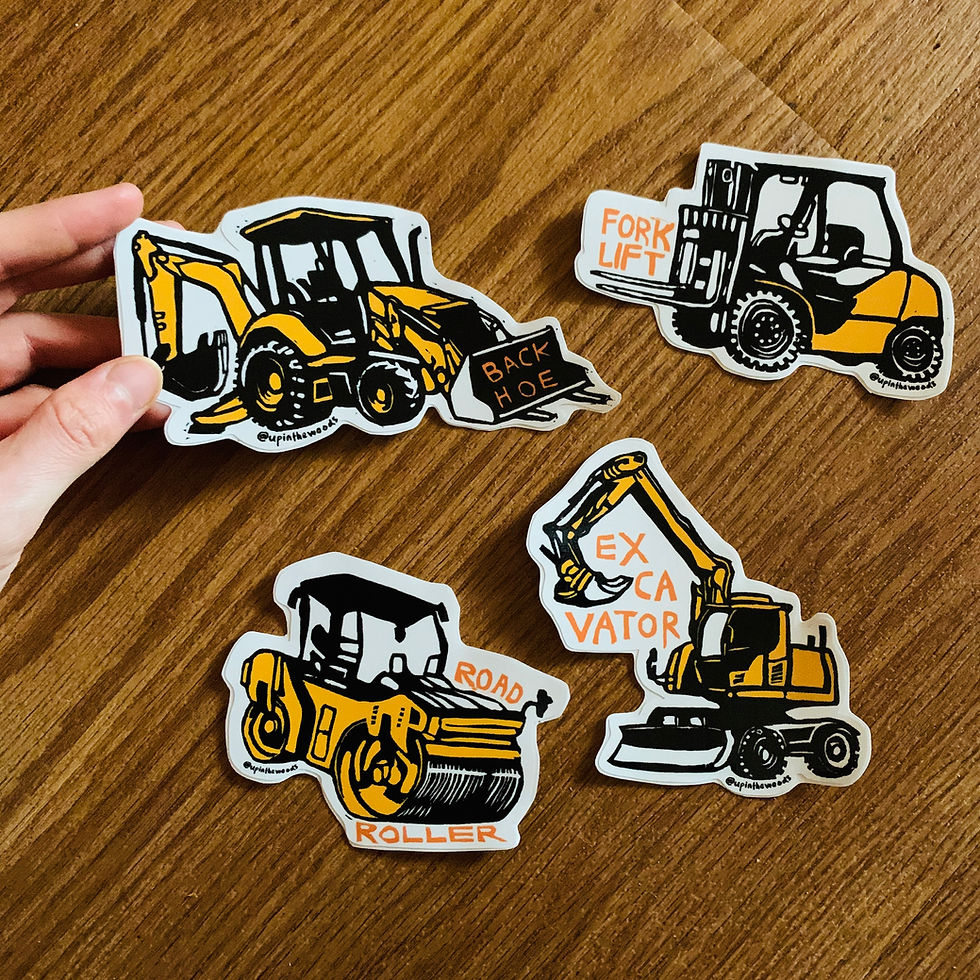 Heavy Machinery Vinyl Stickers | Abigail West Studio