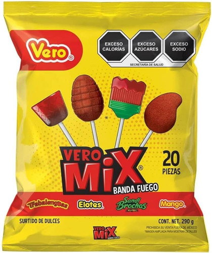 Vero Mix Banda Intensa Paletas 20p | Kandy Queen Dulceria