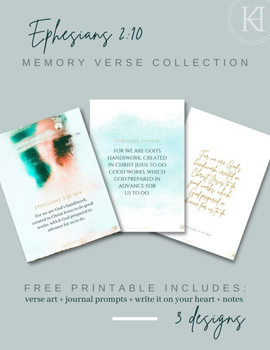 Ephesians 2:10 NIV Free Printable Worksheets Jul26-Aug1 Memory Verse (3 ...