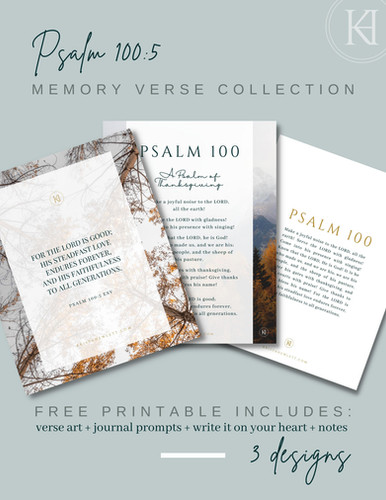 Psalm 100:5 Free Printable Worksheets November 29 Memory Verse (3 ...