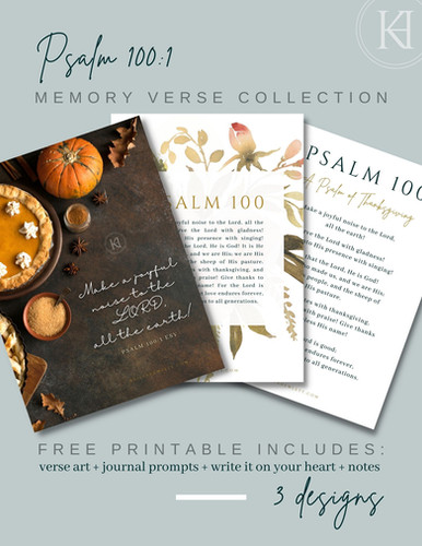 Psalm 100:1 Free Printable Worksheets November 1-7 Memory Verse (3 ...