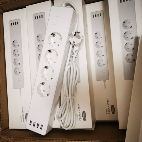 WiFi išmanusis prailgintuvas, 10A, 4x 220V+USB, TUYA | eSauga.lt