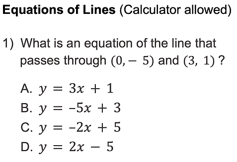 GED Equations of Lines Practice | Get Sum Math