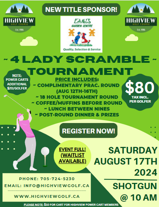 UPDATE: 4 Lady Scramble Schedule & Info!