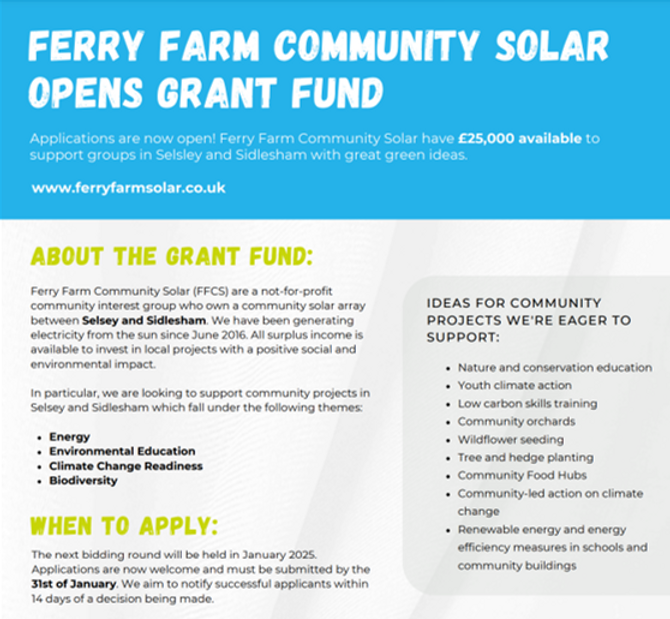 Ferry Farm Community Solar Opens Grant Fund for Green Projects