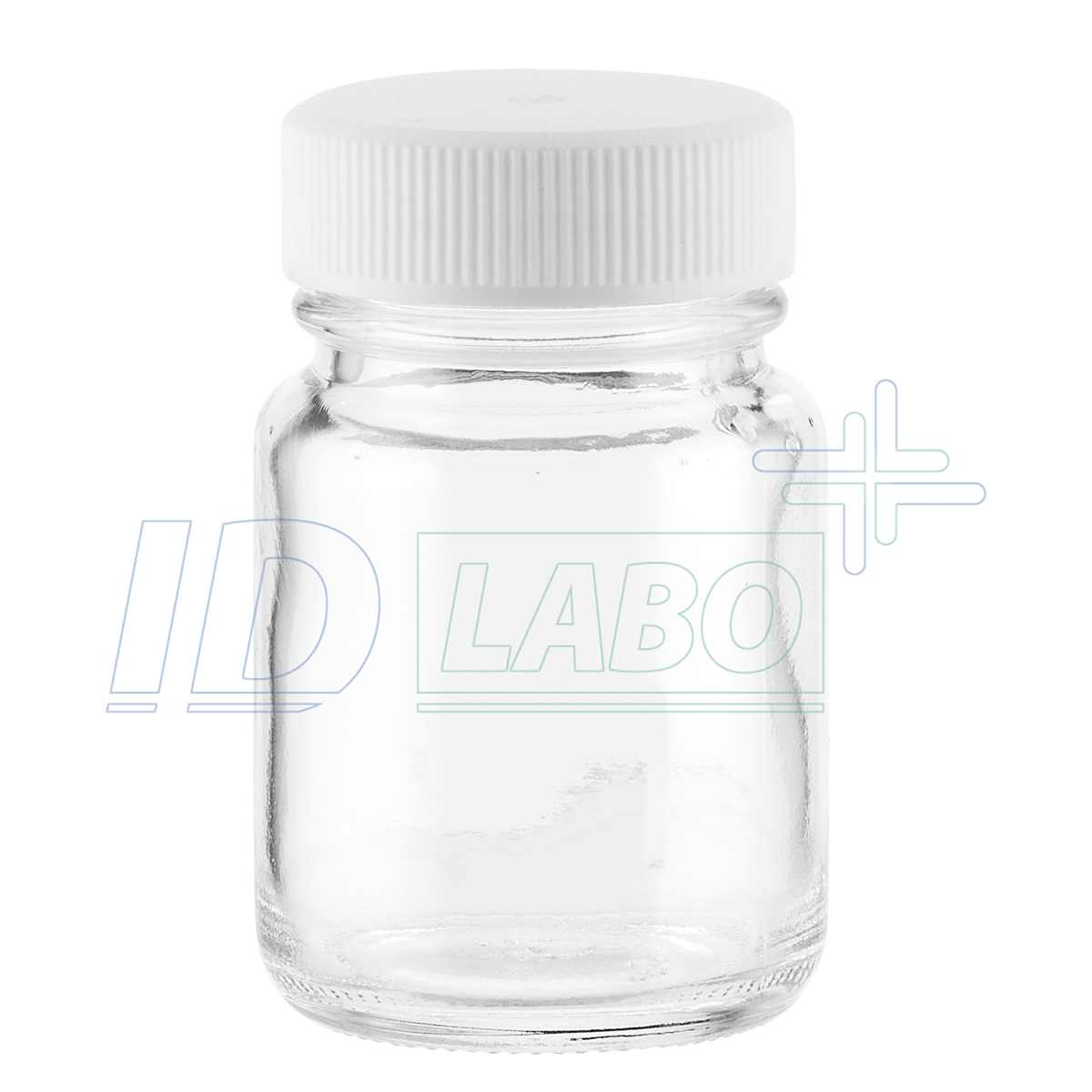 Poudrier en verre blanc avec couvercle | Id Labo